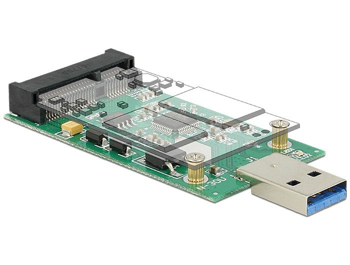 Adapter SSD przejściówka Mini PCI-E mSATA do USB 3.0